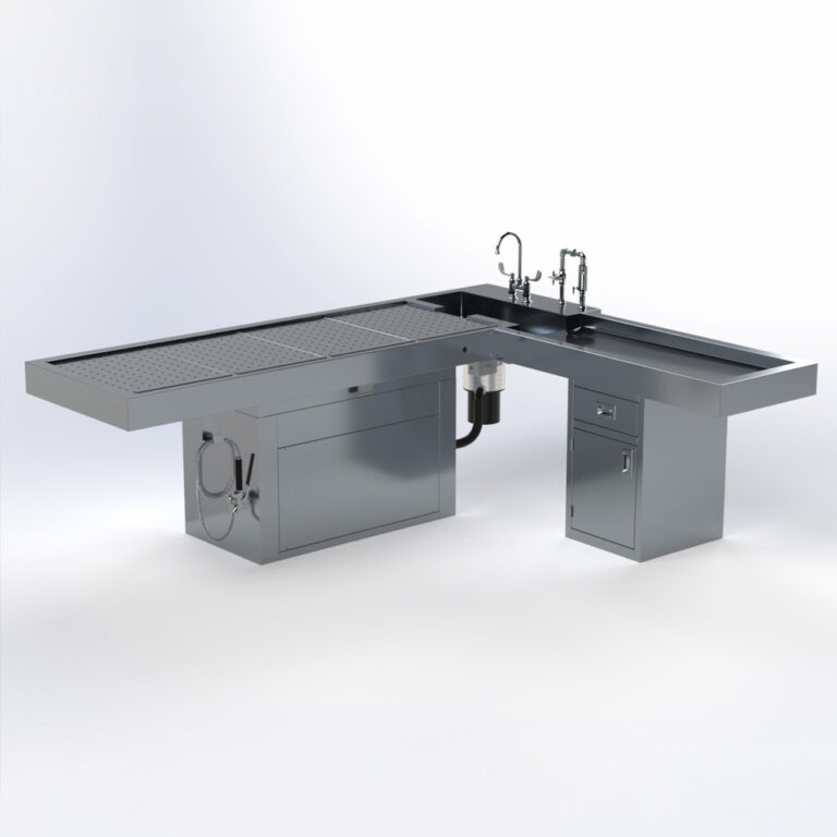Pedestal Autopsy Table, L-Shaped, Right Or Left Facing, With Optional ...